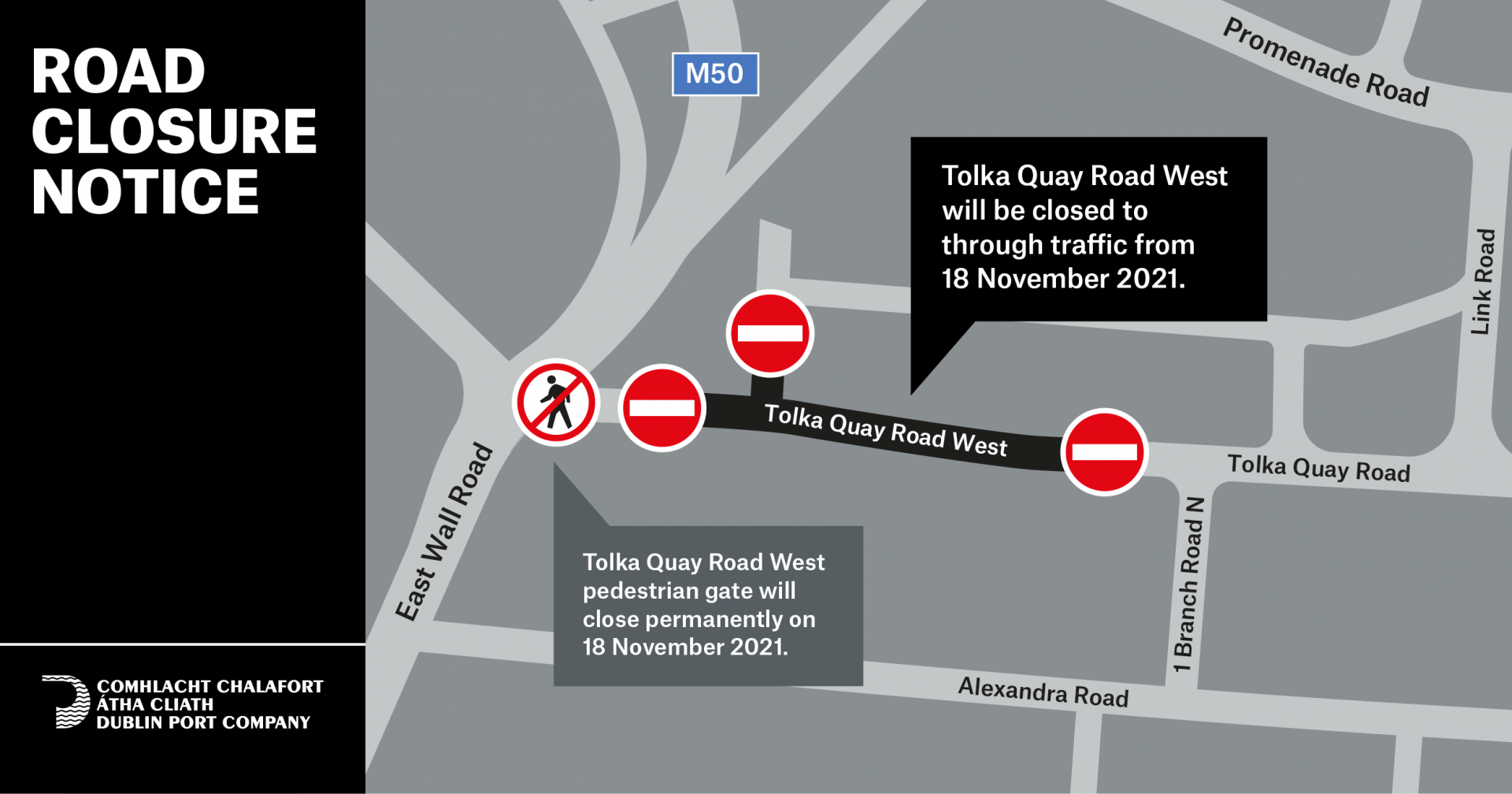 Tolka Quay Road West - Permanent Road Closure From 18th November 2021 ...